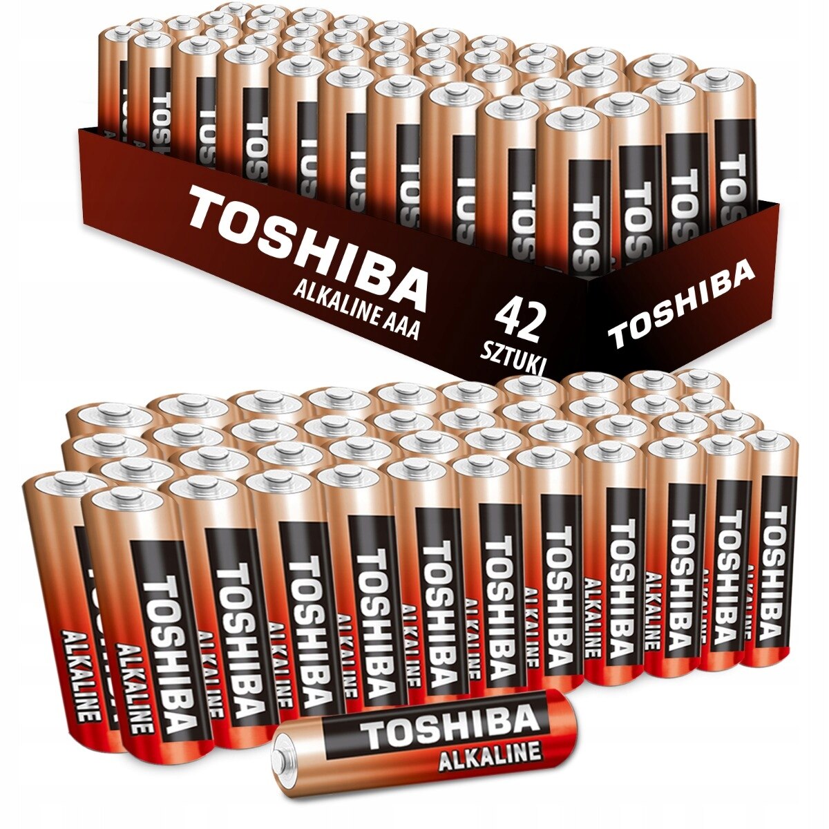 42x Baterii alcaline, TOSHIBA RED ALKALINE, LR03, AAA, 1.5V - eMAG.ro
