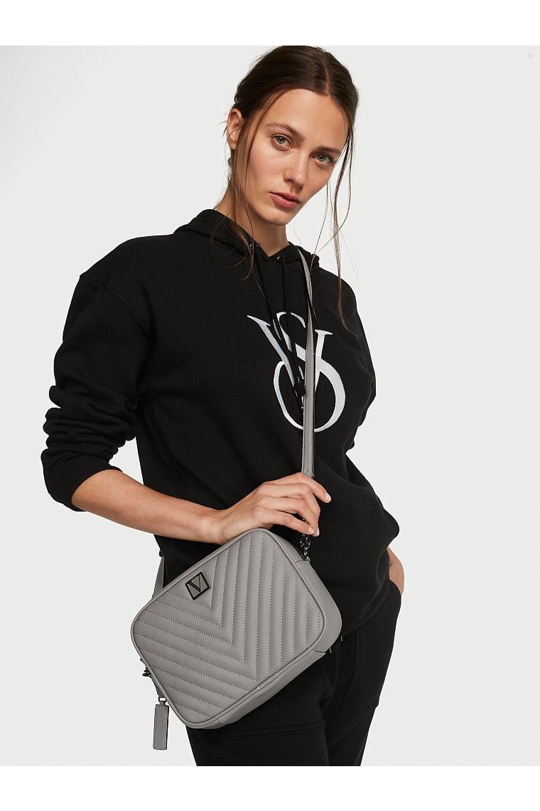 Geanta, Victoria's Secret, The Victoria Top Zip Crossbody, Light Pepper ...