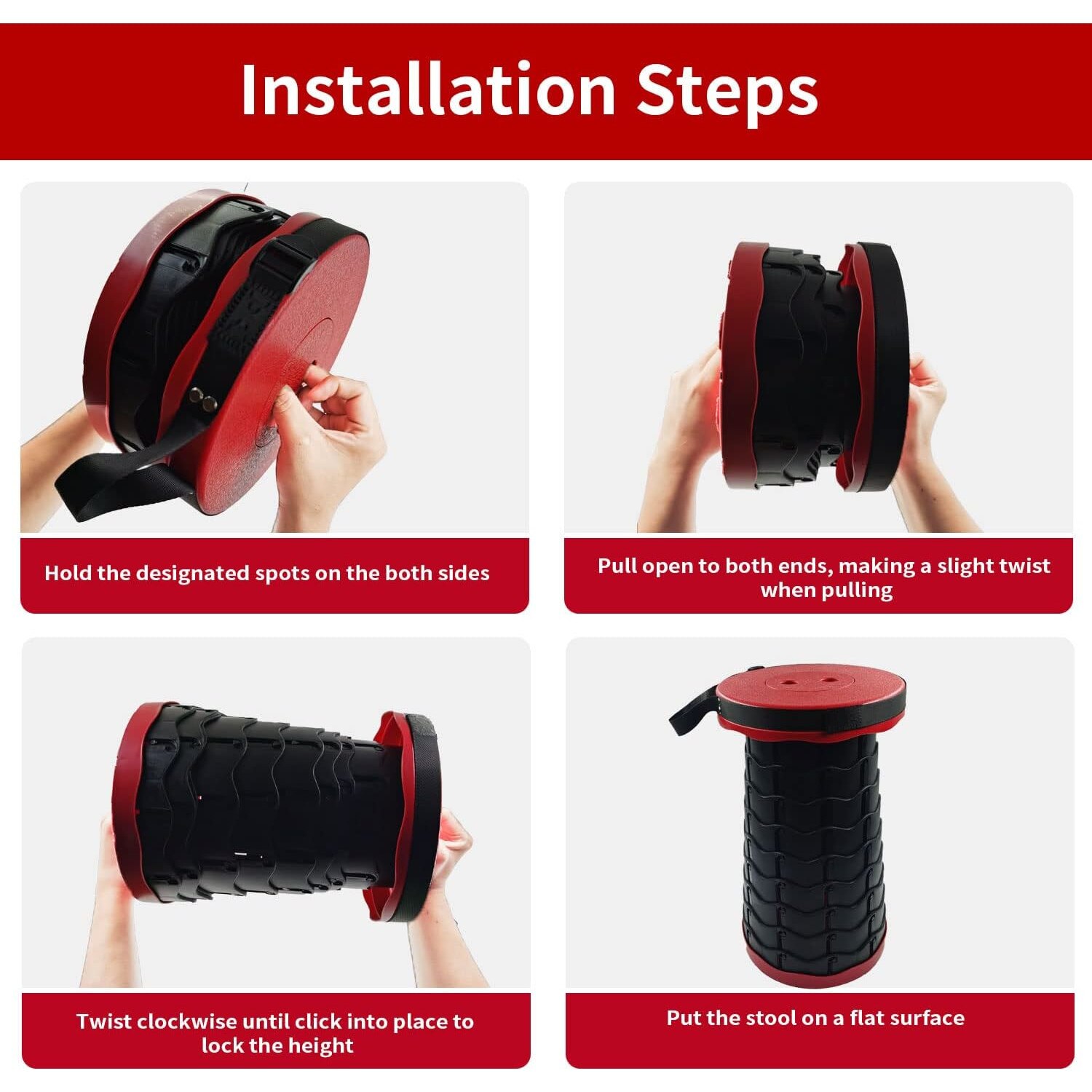 Scaun telescopic pliabil/retractabil pentru camping si pescuit, 45 cm ...