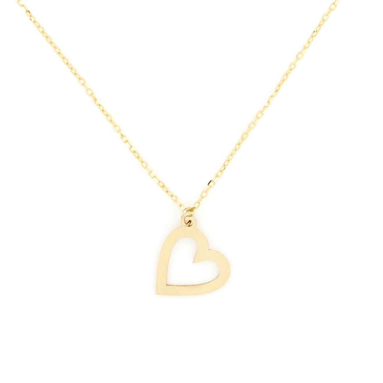 Lant cu element mobil in forma de inimioara, aur 14k - eMAG.ro