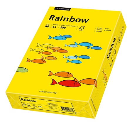Hartie A4 colorata, 80 g/mp, Rainbow, 500 coli/top, galben intens - eMAG.ro