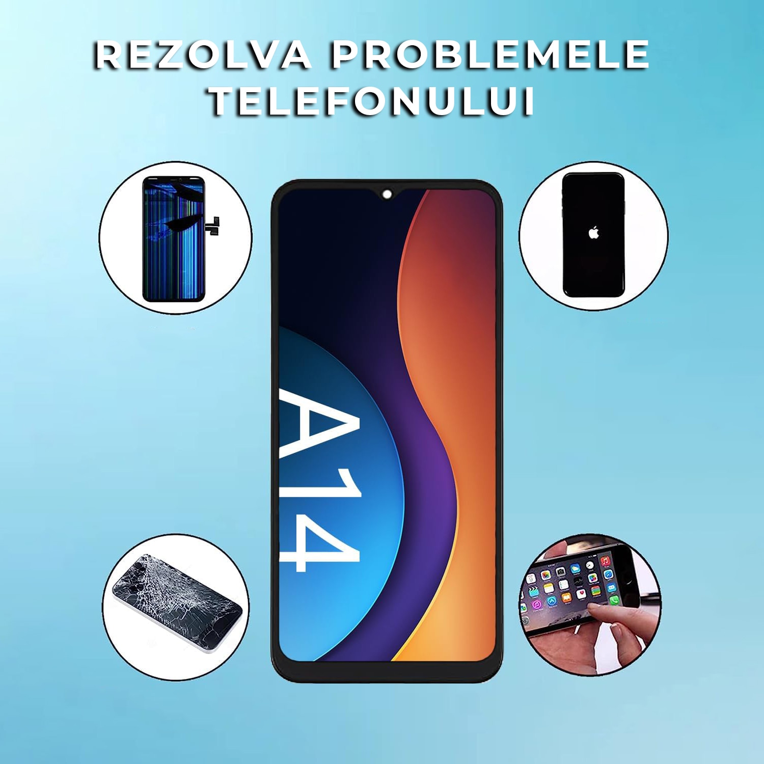 Display compatibil Samsung A14 4G/5G 2023 (SM-A146B/A145F), Negru, LCD ...