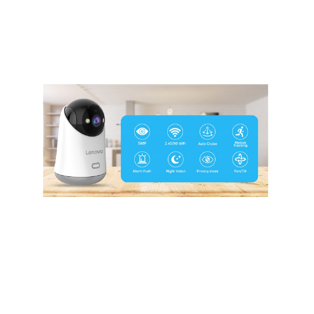 Camera Supraveghere/Baby Monitor, Lenovo, 5MP Smart IP, 2.4 5G Wifi ...