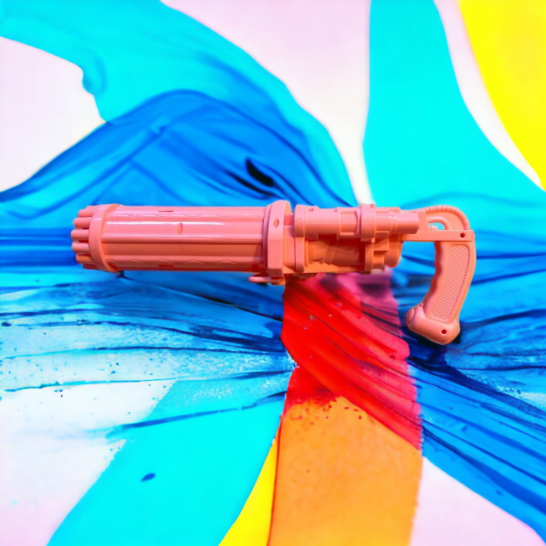 Pistol lansator balonase sapun Bubble Gun 21 tevi, roz, pentru copii ...