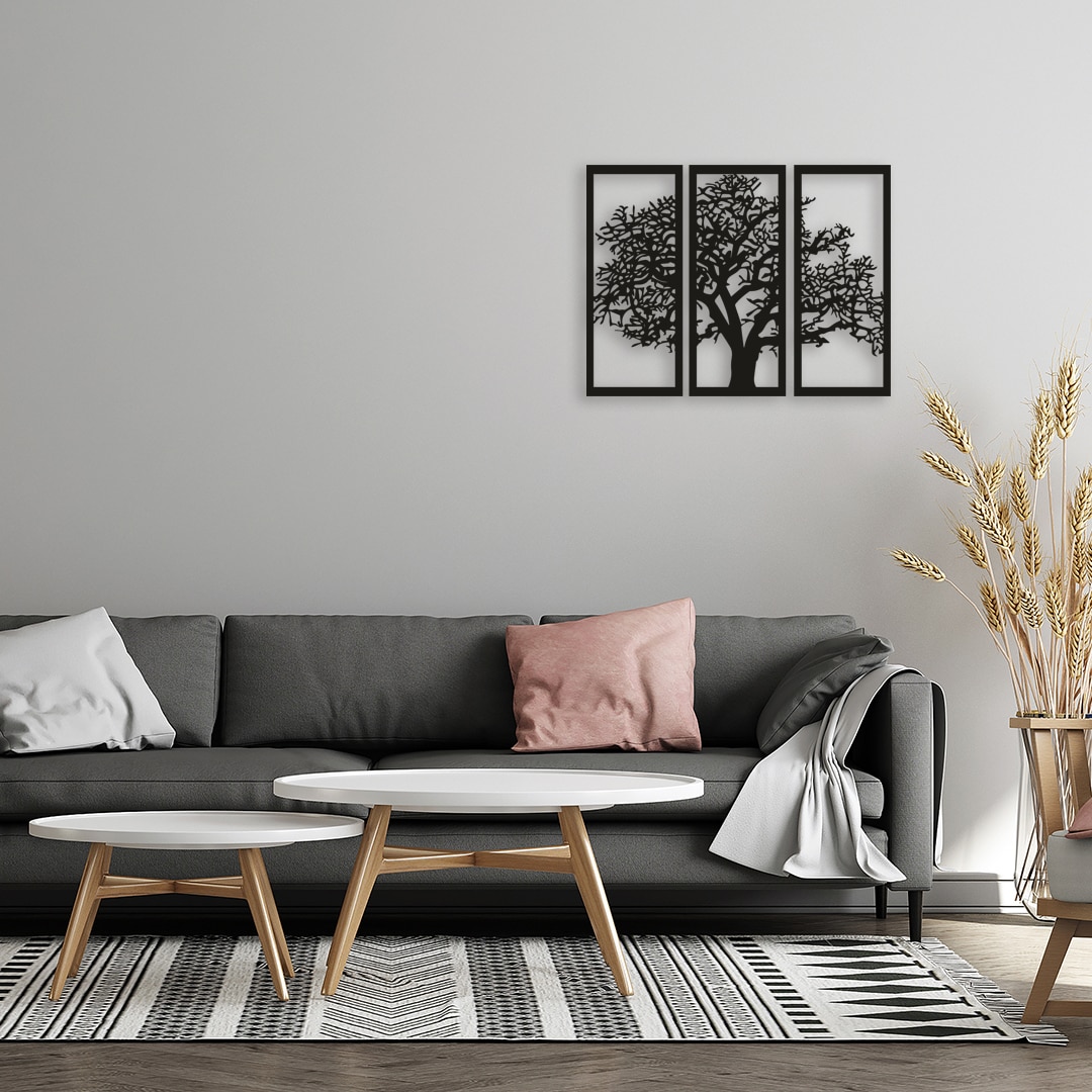 Decor Perete, MDF, Copac-1, 3 buc, 50cmX80cm, Negru - eMAG.ro