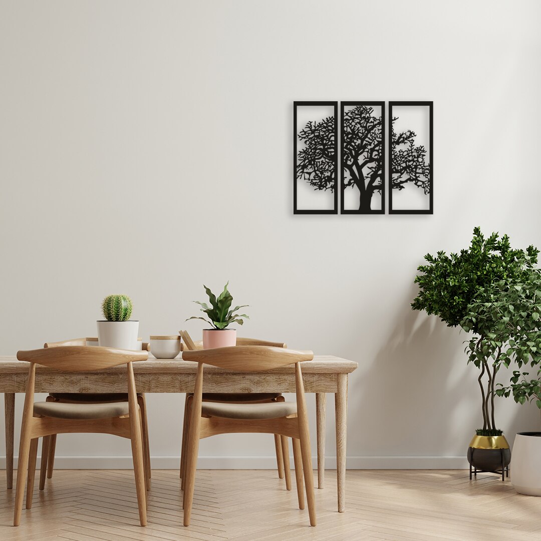 Decor Perete, MDF, Copac-1, 3 buc, 50cmX80cm, Negru - eMAG.ro