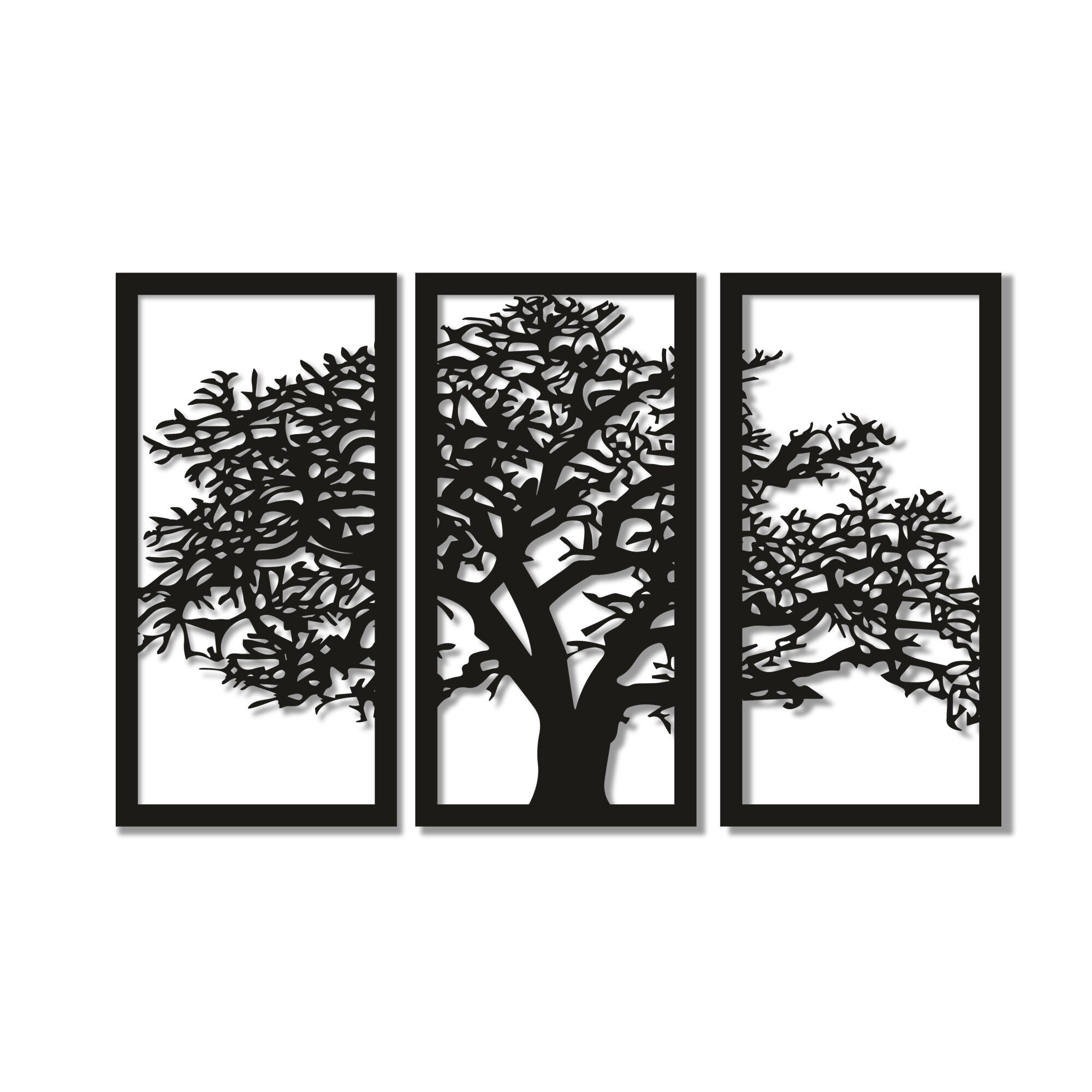 Decor Perete, MDF, Copac-1, 3 buc, 50cmX80cm, Negru - eMAG.ro