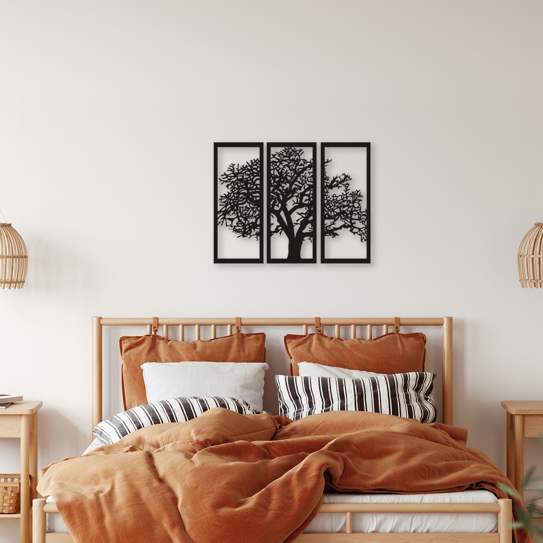 Decor Perete, MDF, Copac-1, 3 buc, 50cmX80cm, Negru - eMAG.ro