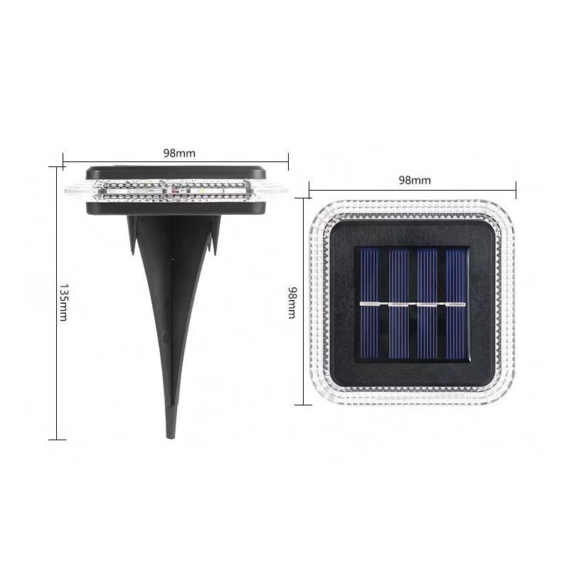 Set 2 lampi solare gradina, ABS/Acril, IP65, 98 x 98 x 135 mm, Negru ...