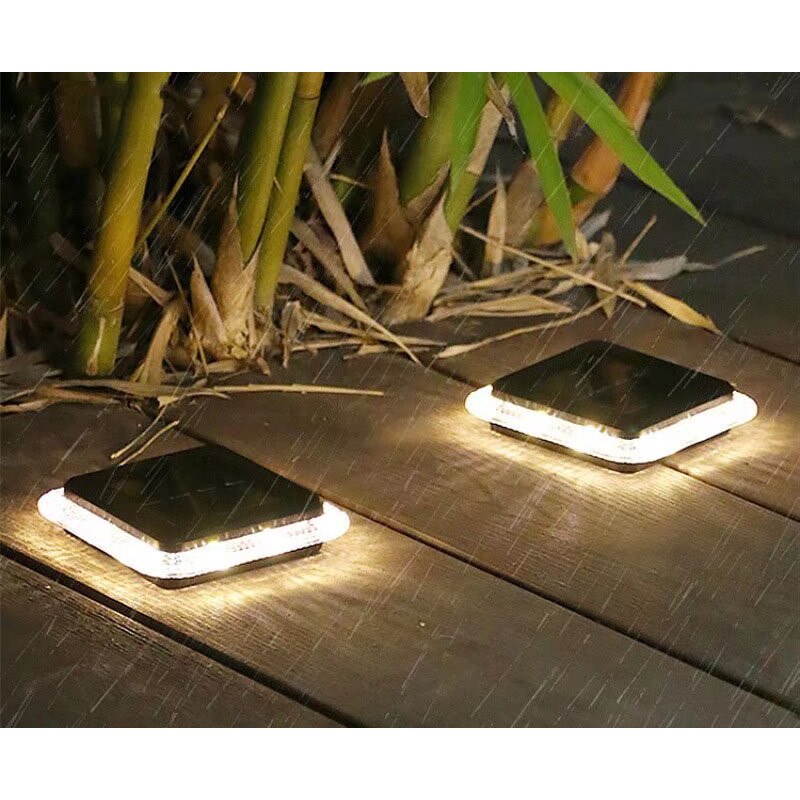 Set 2 lampi solare gradina, ABS/Acril, IP65, 98 x 98 x 135 mm, Negru ...