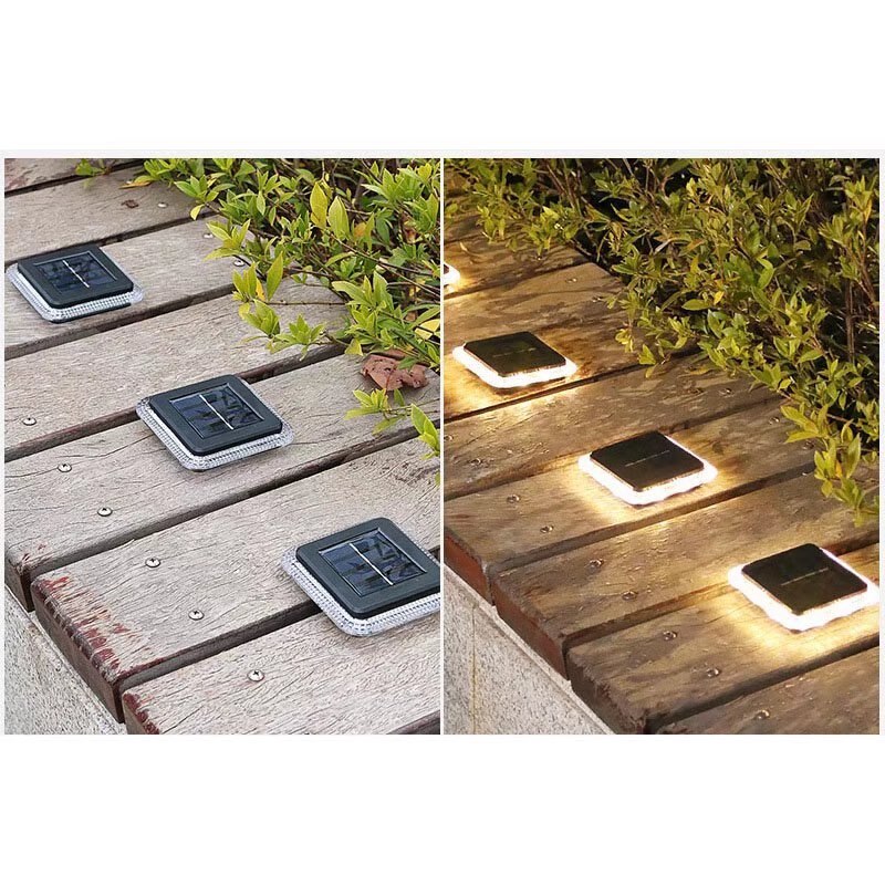 Set 2 lampi solare gradina, ABS/Acril, IP65, 98 x 98 x 135 mm, Negru ...