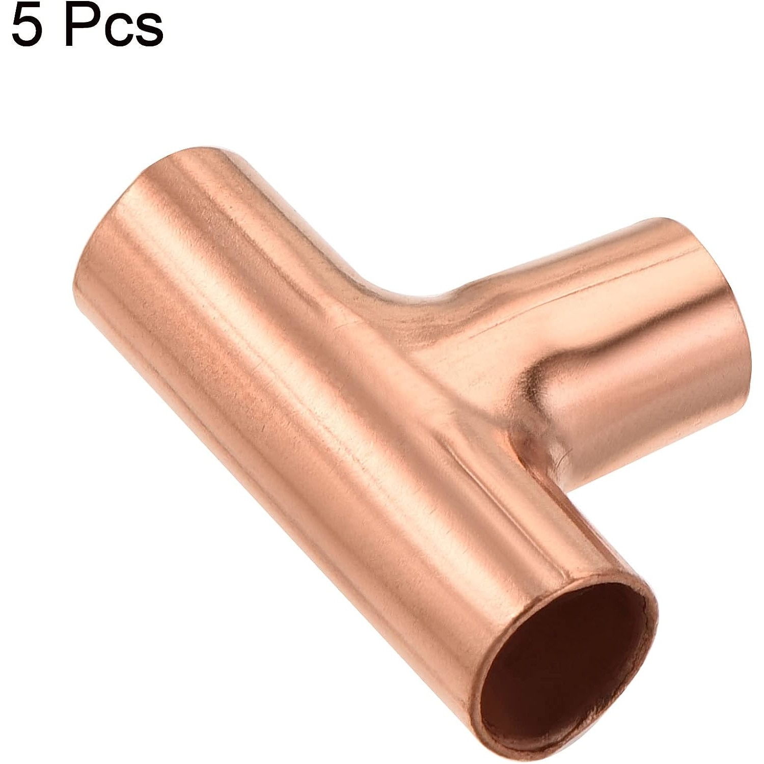 Set 5 racorduri in T pentru instalatii sanitare, Cupru, 1/4", Maro ...
