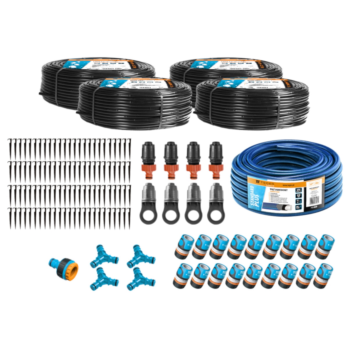 Kit irigare prin picurare, pentru gradina, 200 m - eMAG.ro