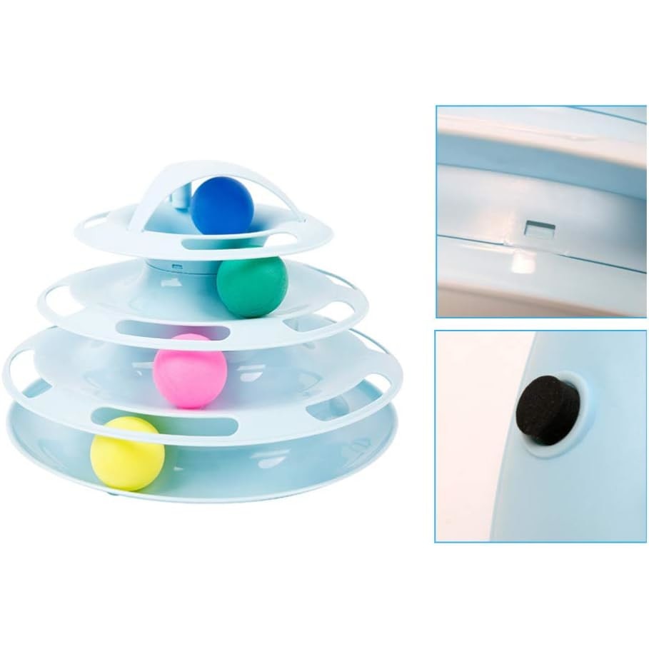 Jucarie interactiva pentru pisici, Zola®, turn cu bilute colorate ...