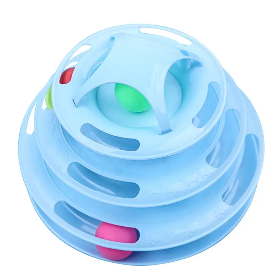 Jucarie interactiva pentru pisici, Zola®, turn cu bilute colorate ...