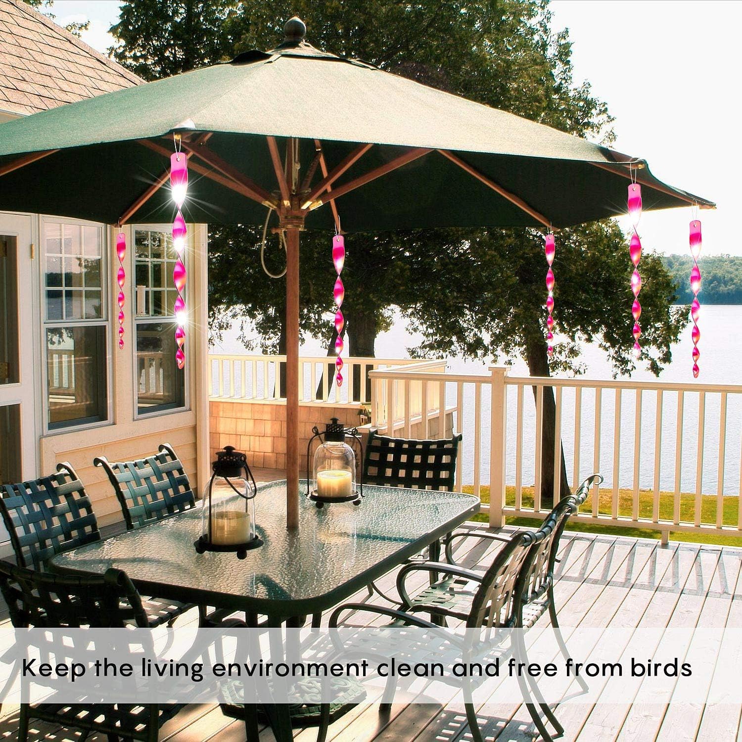 Set 12 tije reflectorizante anti-pasari, Plastic, 30 cm, Roz - eMAG.ro