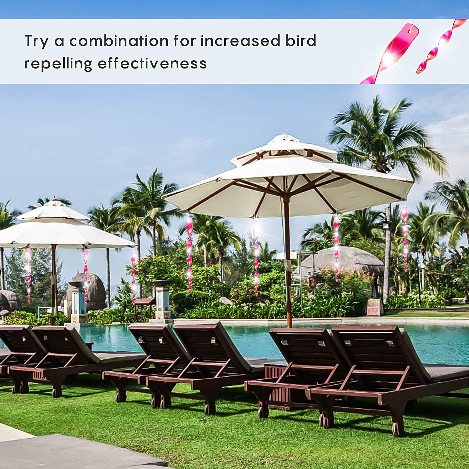 Set 12 tije reflectorizante anti-pasari, Plastic, 30 cm, Roz - eMAG.ro