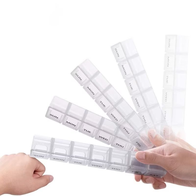Set 2 cutii organizator medicamente, Polipropilena, 24 x 4 x 3.3 cm, 4. ...