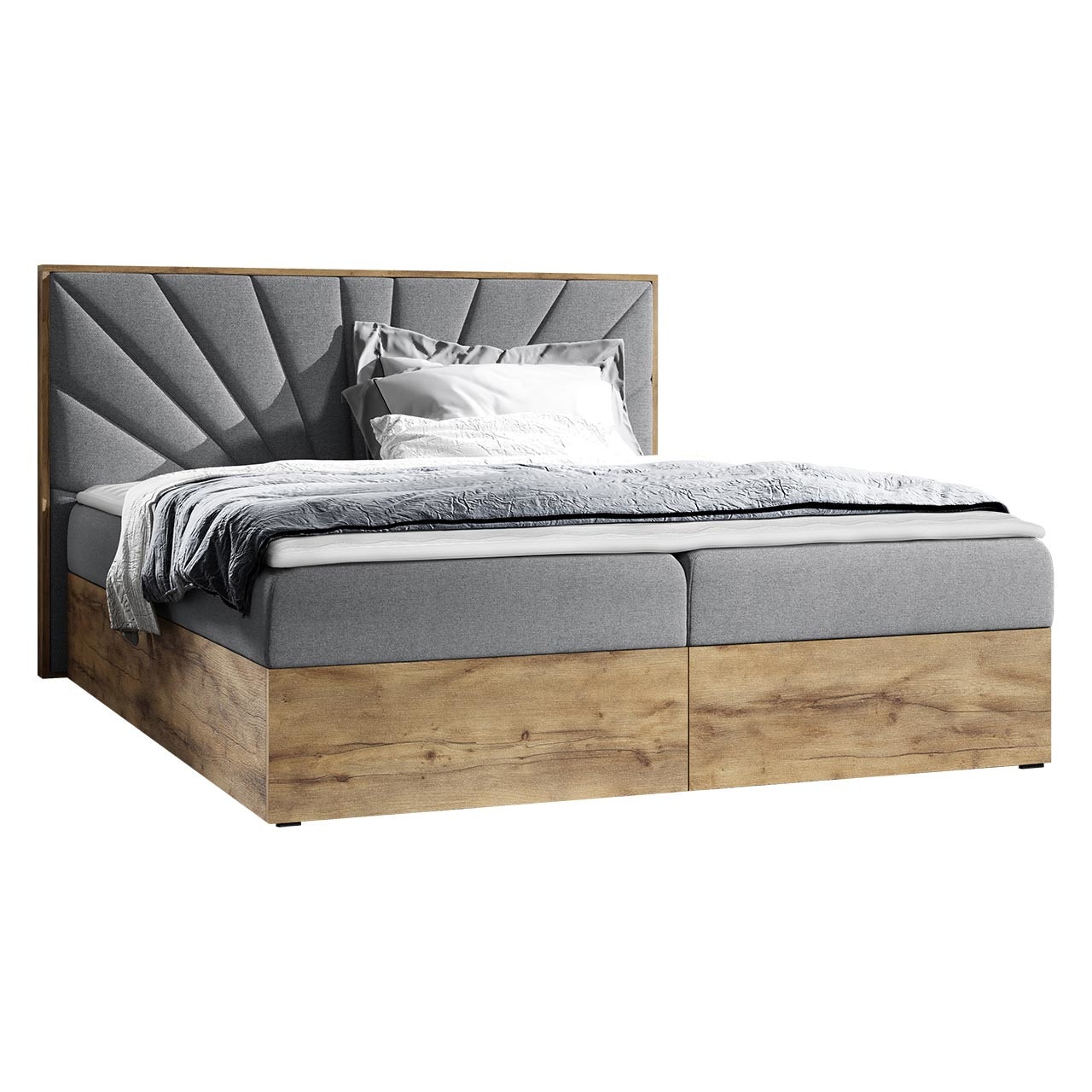 Pat matrimonial Madaris 7 200x200, Mirjan24, stejar + gri - eMAG.ro