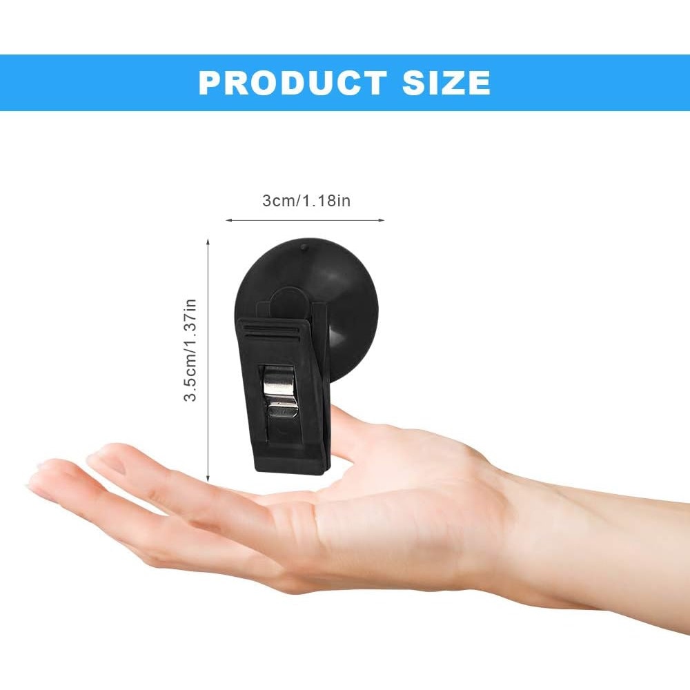 Set 8 Carlige cu ventuza pentru masina, PVC, Negru/Alb - eMAG.ro