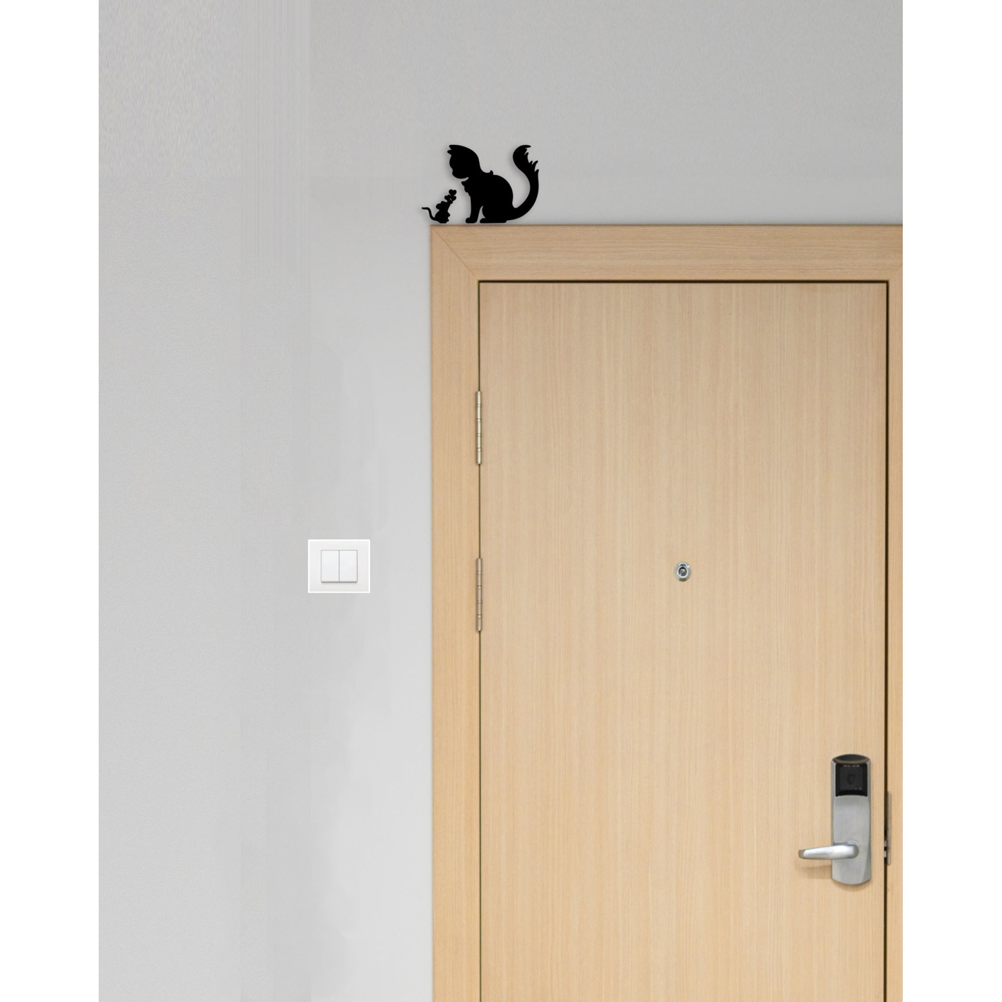 Decor Usa, MDF, Negru, Forma Pisica-14, 12cmX12cm dimensiuni interior ...