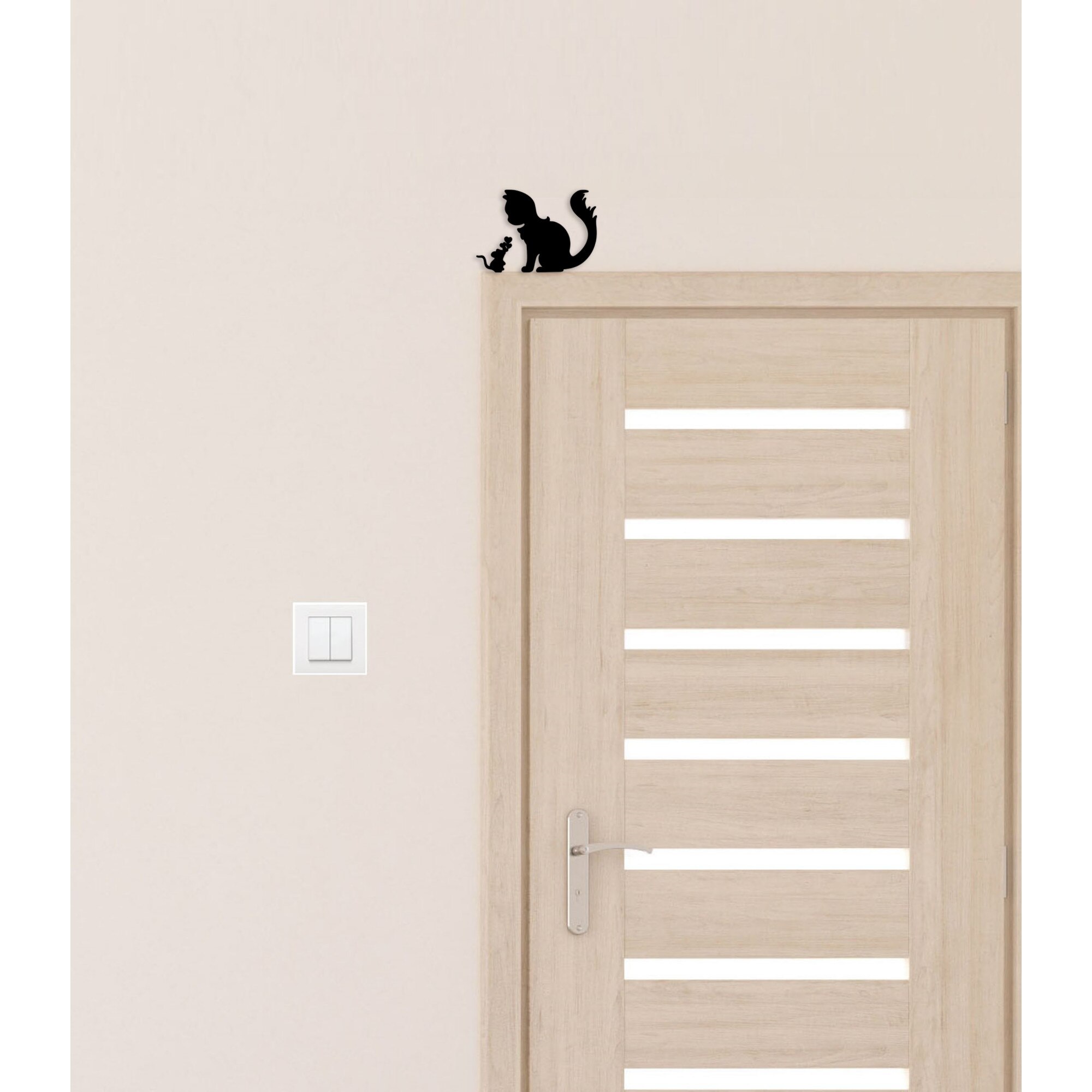 Decor Usa, MDF, Negru, Forma Pisica-14, 12cmX12cm dimensiuni interior ...