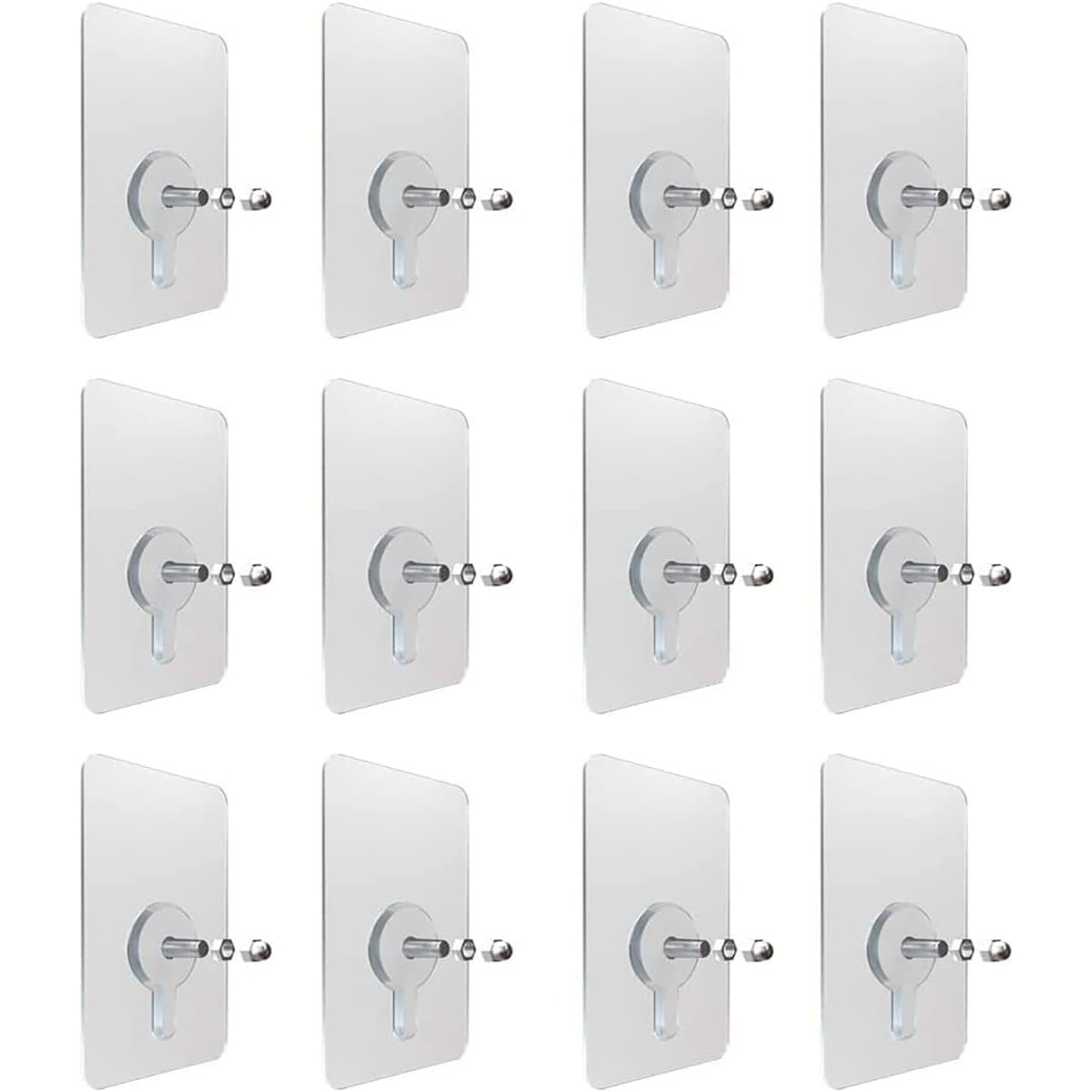 Set 12 carlige adezive, PVC, Transparent - eMAG.ro