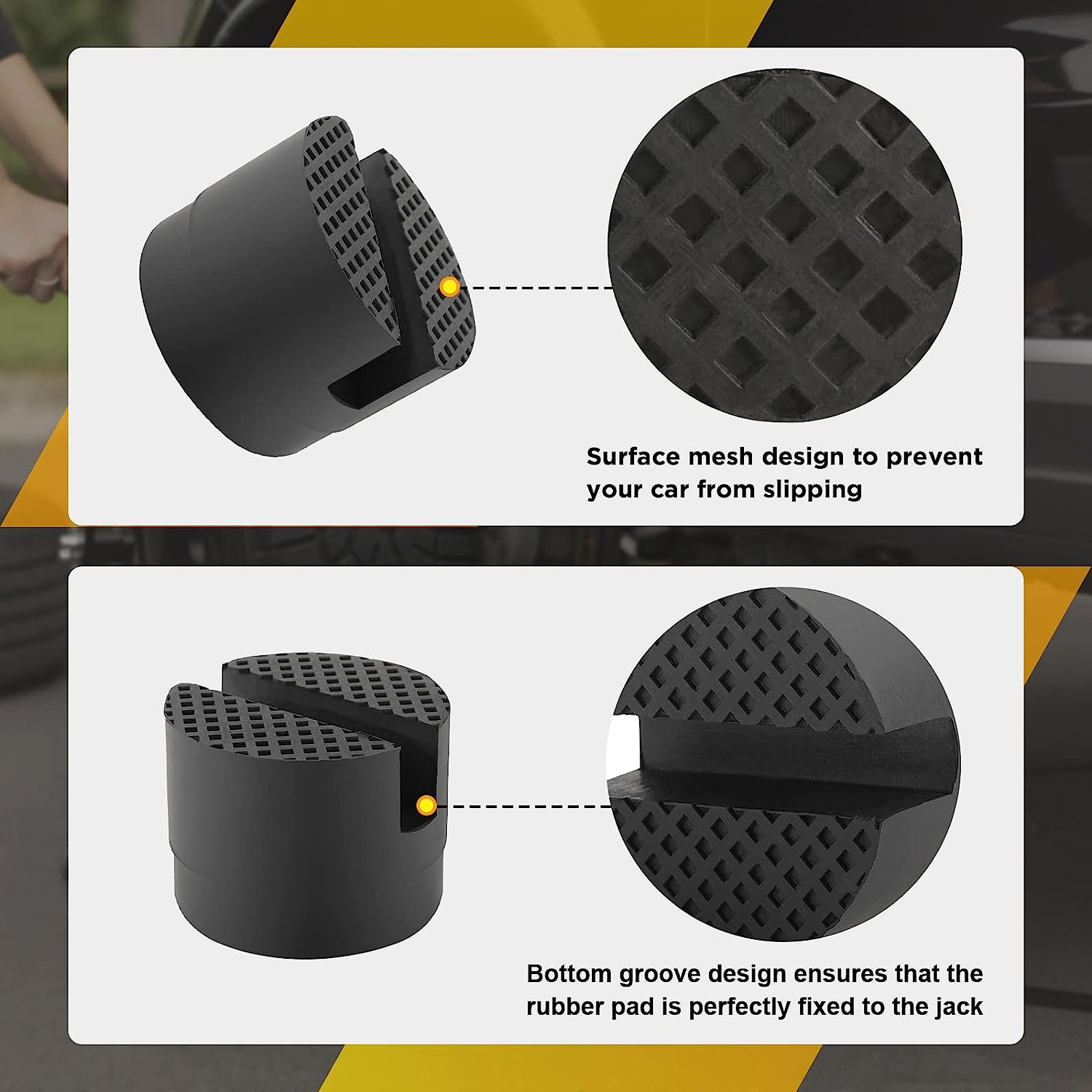 Set 2 tampoane pentru cric, Cauciuc, Negru - eMAG.ro