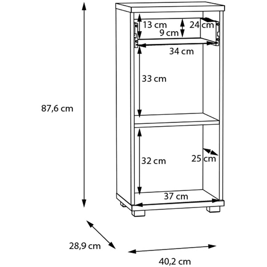 Comoda pentru baie Forte Champ, 1 usa+1 sertar, 40.2x28.9x87.6 cm ...