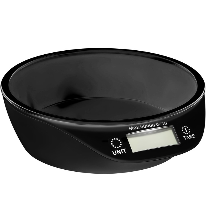Cantar de Bucatarie cu Bol 700ml si Picioare Antialunecare, Functie Tara, max 5kg, Precizie de ...