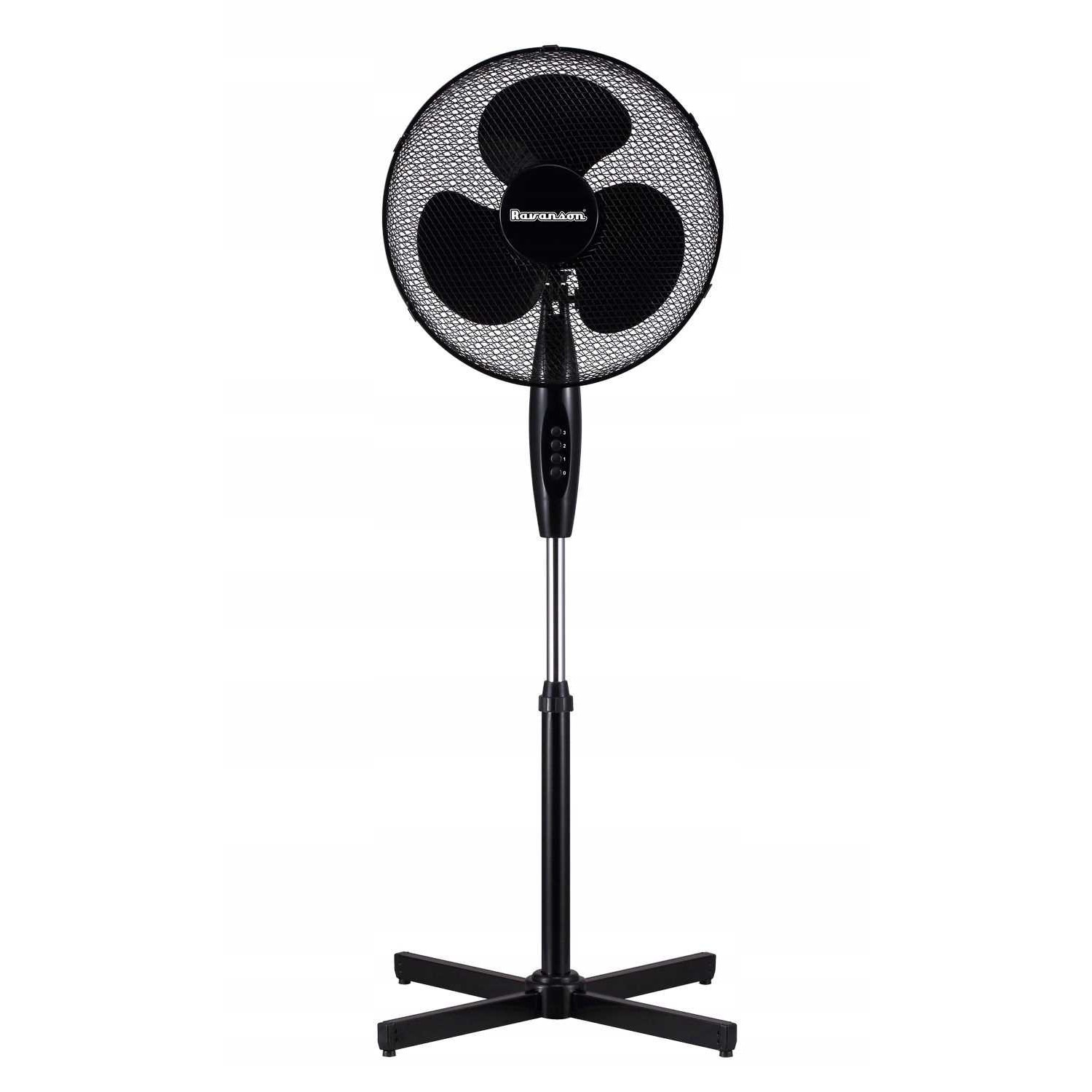 Ventilator cu picior, Ravanson, 3 viteze, 45 W, Negru - eMAG.ro
