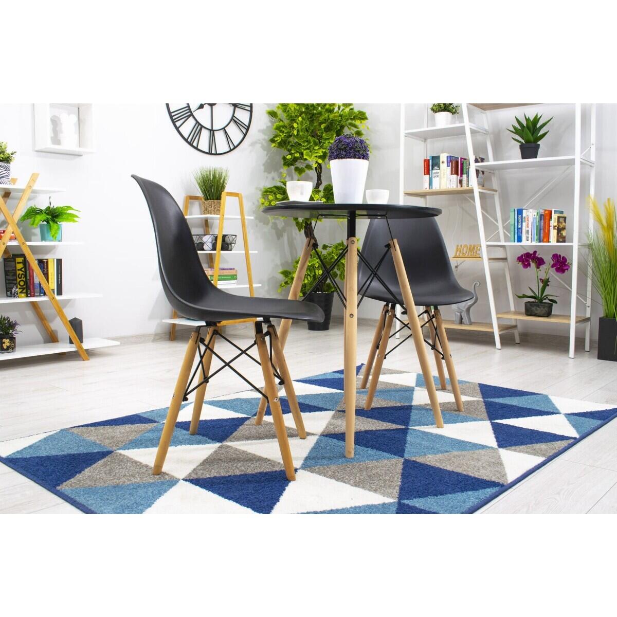 Scaun stil scandinav, Artool, Osaka, PP, lemn, negru si natur, 46x54x81 ...