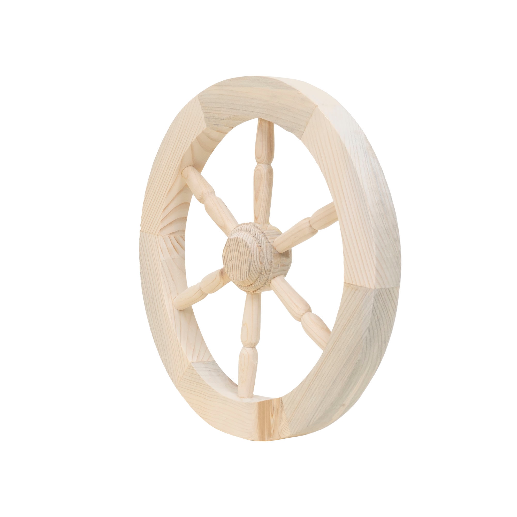 Roata decorativa din lemn, diametru 40 cm, alb / EXT 10188_1 - eMAG.ro