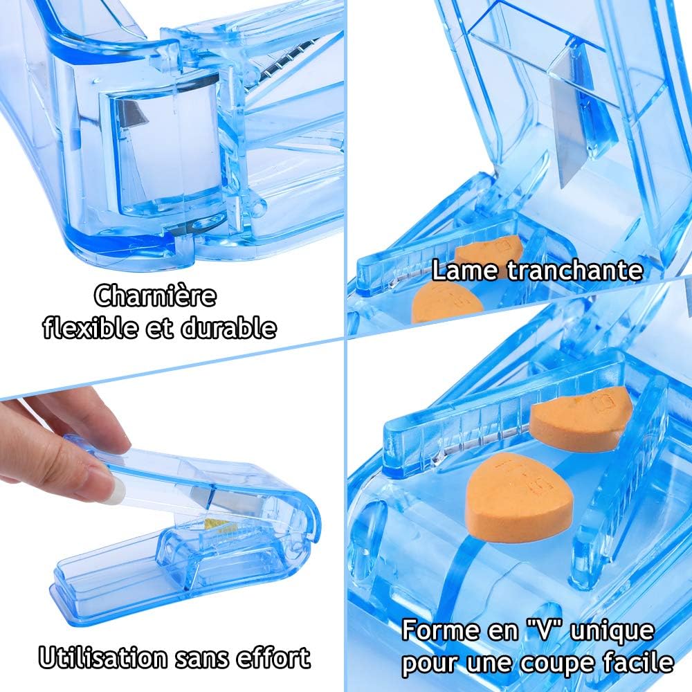 Cutter taiere/zdrobire pastile, Otel inoxidabil/Polipropilena, Albastru ...