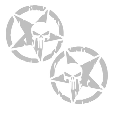 Set doua Stickere auto, tuning, star, stea cu cap de schelet ...