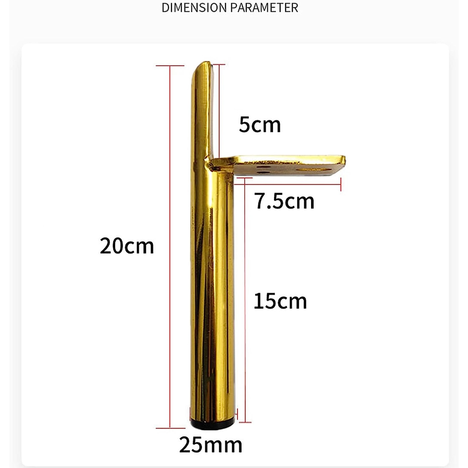 Set 4 picioare de mobilier, Metal, Auriu - eMAG.ro