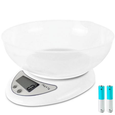 Cantar de Bucatarie cu Bol 600ml si Picioare Antialunecare, Functie Tara, max 5kg, Precizie de ...