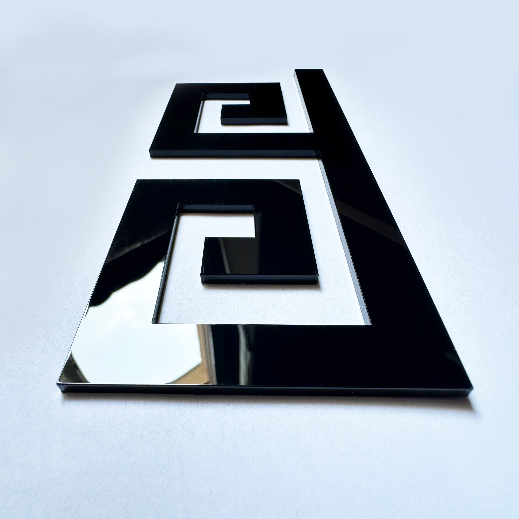 Set 5 buc, placa decorativa perete, acrilic, plexiglas negru lucios ...