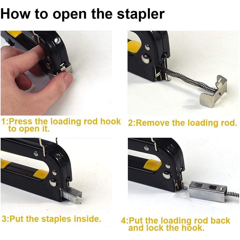 Capsator lemn, 3000 de capse, Negru/Argintiu - eMAG.ro