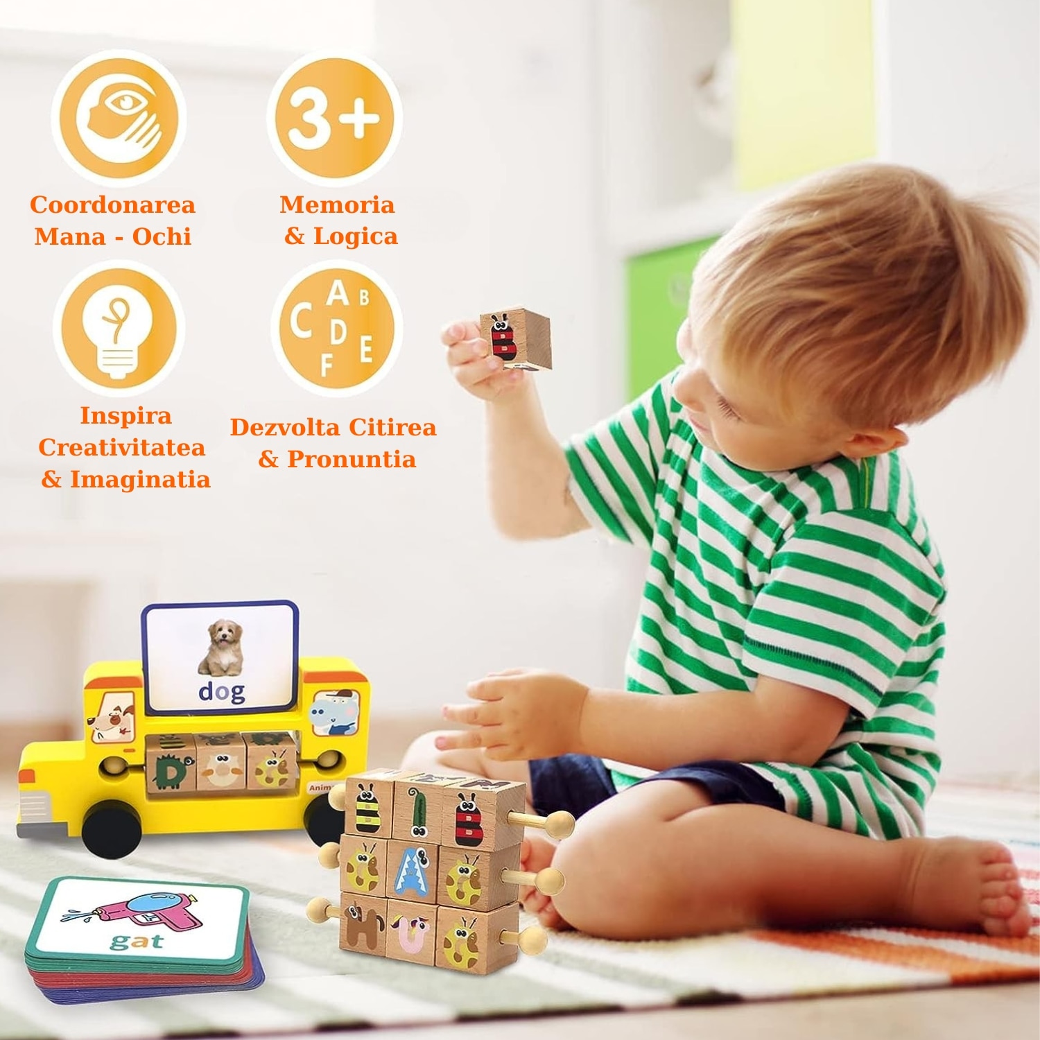Jucarie educative Montessori pentru invatarea prescolara, jocul de ...