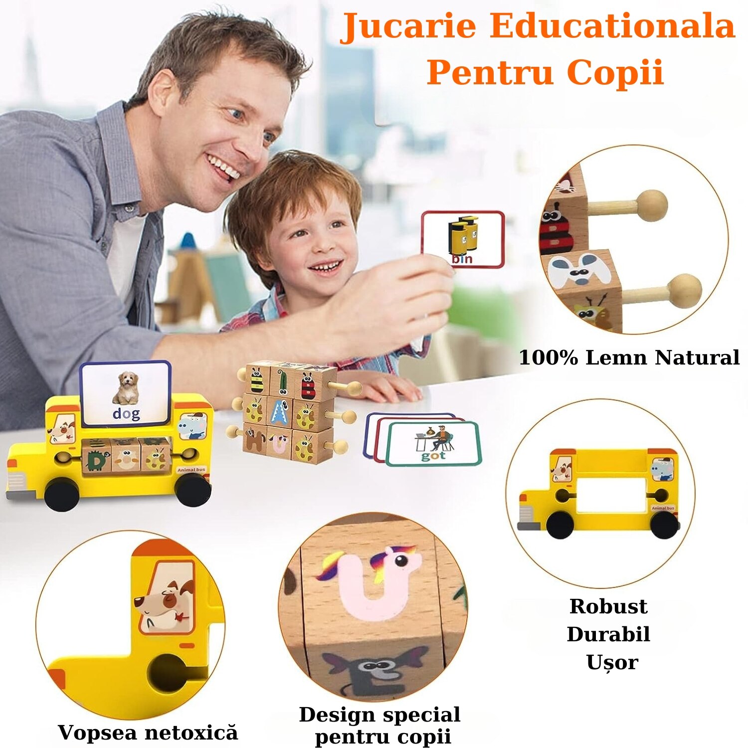 Jucarie educative Montessori pentru invatarea prescolara, jocul de ...