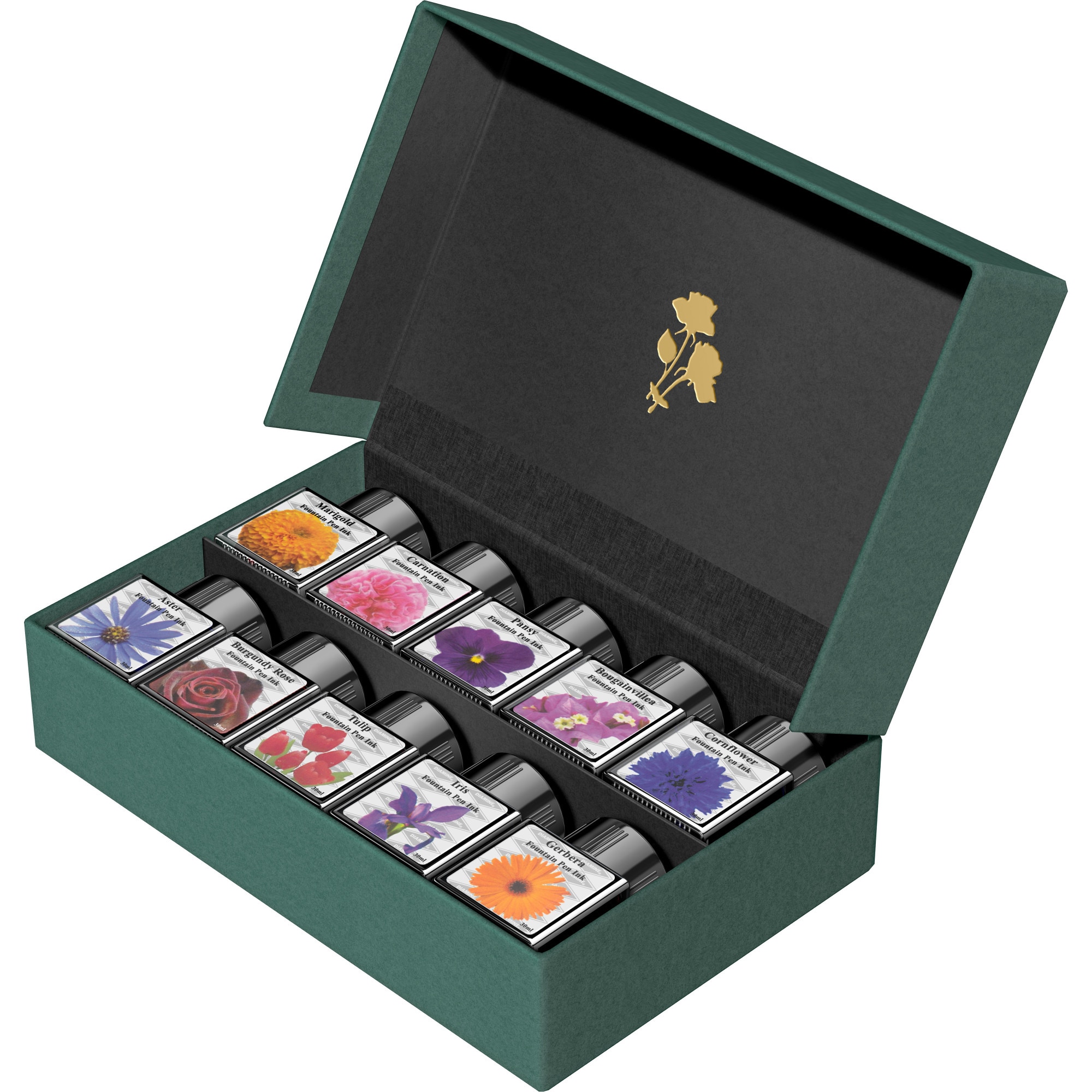 Set 10 buc Calimara cerneala 30ml Diamine Flower Collection - eMAG.ro