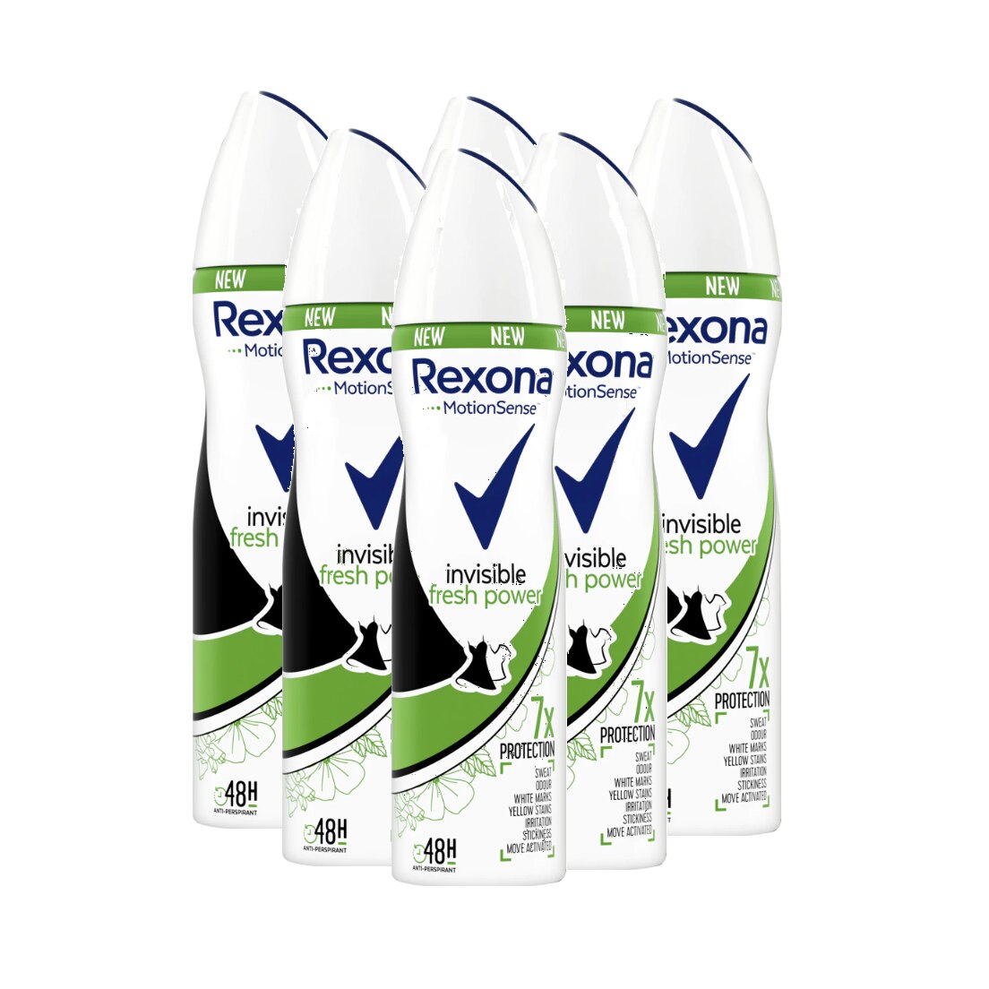 Set 6 x Antiperspirant Rexona Motion Sense Invisible Fresh Power, 48h ...