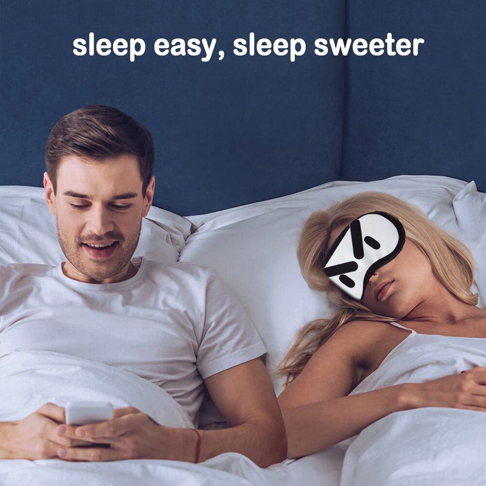 Masca somn pentru copii, 9.5x20cm, Alb/Negru - eMAG.ro