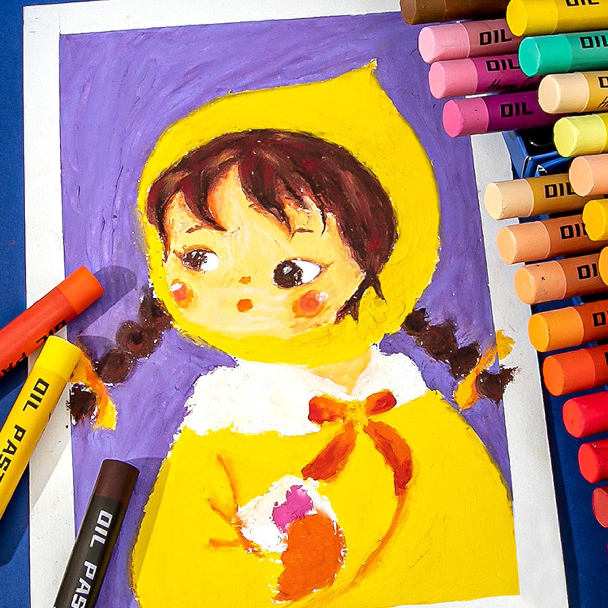 Set de pasteluri cu ulei, 36 de culori, Creioane colorate, Multicolor ...