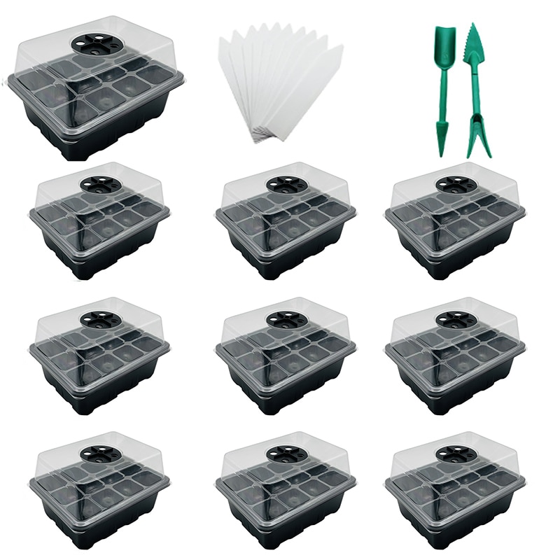 Set 10 tavite de pornire pentru rasaduri, EZGETOP®, Mixc, Plastic, 12 ...