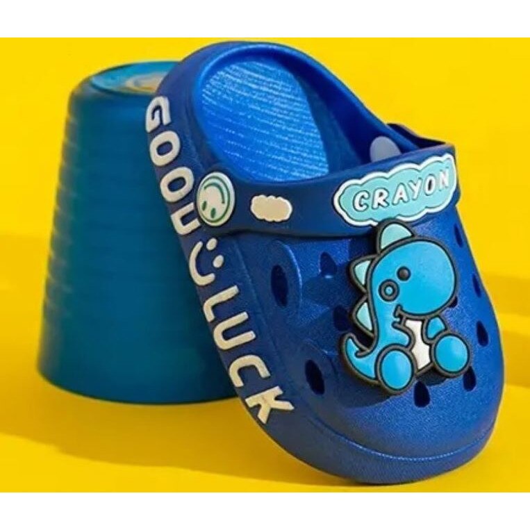 Papuci de vara copii cu bareta, tematica Dino, structura PVC elastica ...