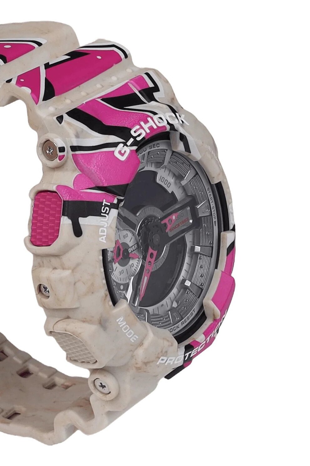 Casio, Ceas analog si digital cu detaliu logo, Roz, Bej - eMAG.ro