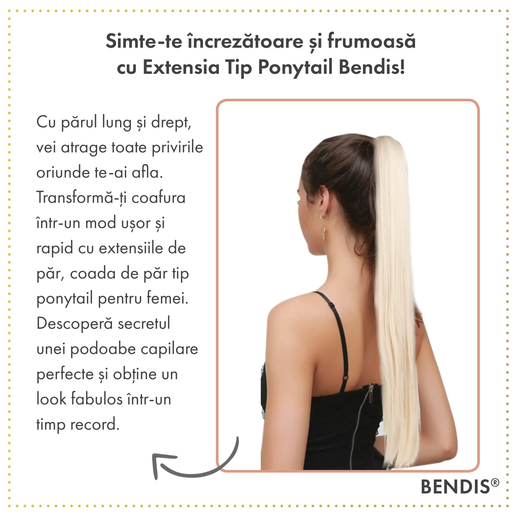 Extensie de par, coada de par tip ponytail dama, culoarea Blond Deschis ...