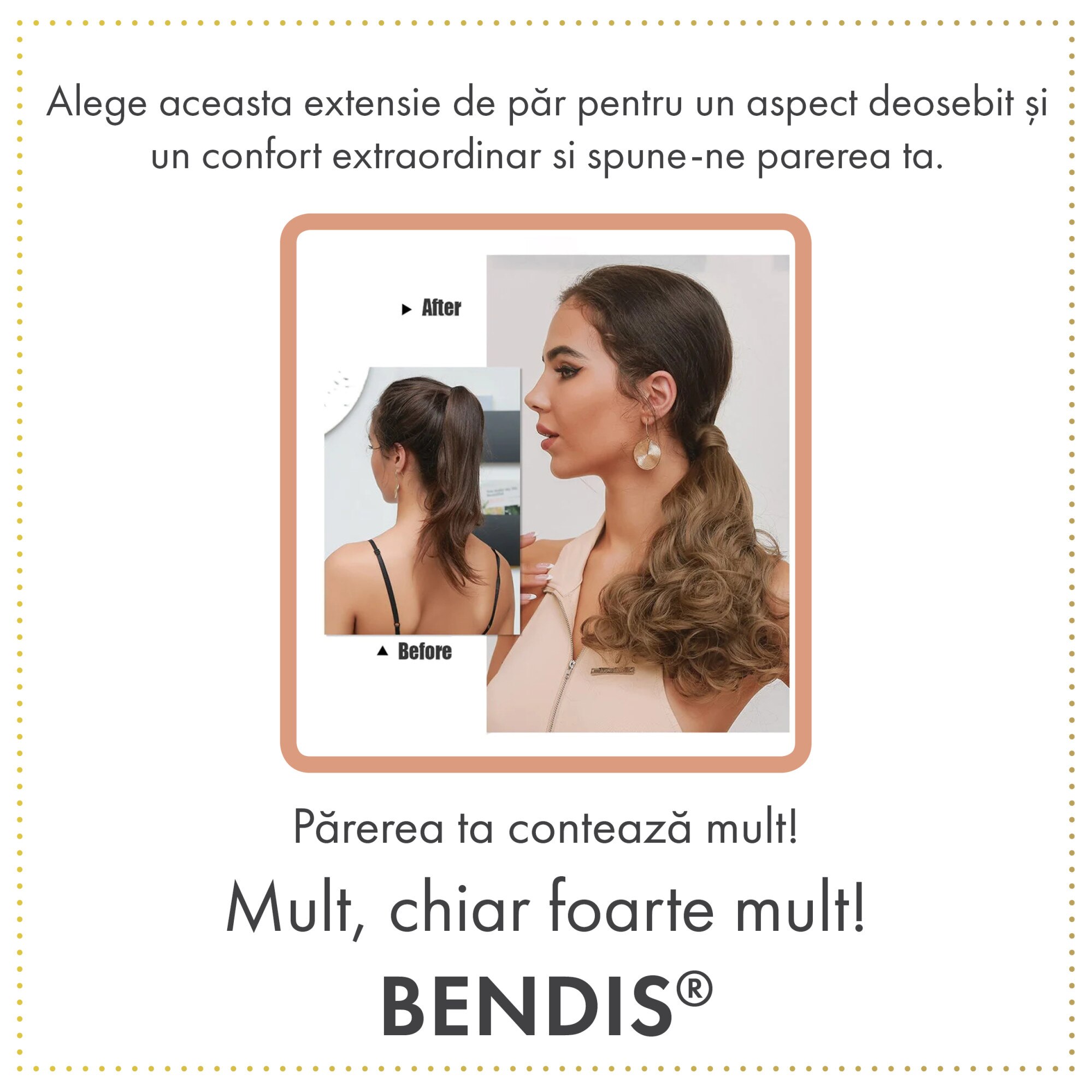 Extensie de par, coada de par ondulata, culoarea Saten Casmir, fibra ...